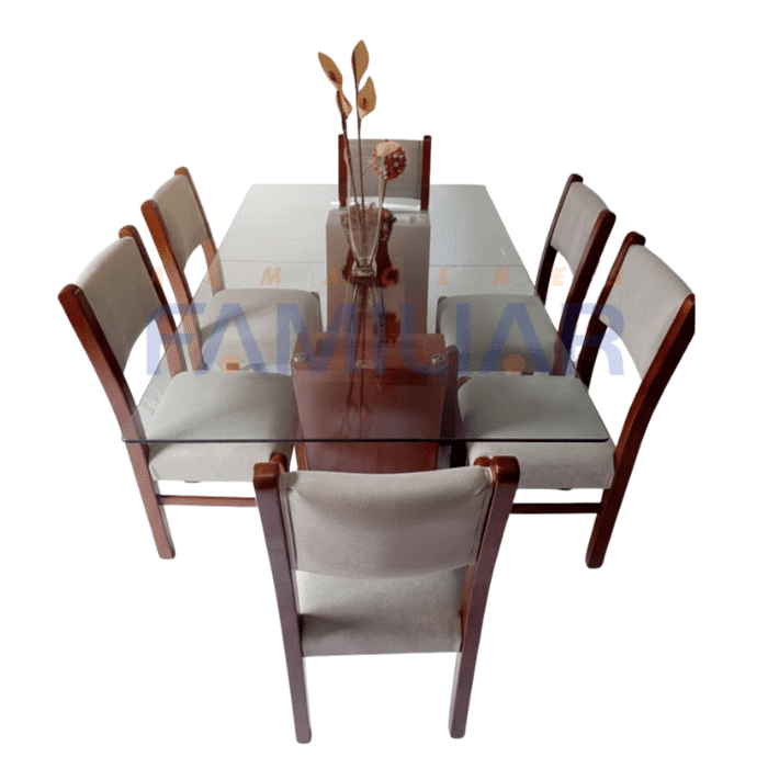 Juego de comedor vidrio C/6 SILLAS | Almacenes Familiar